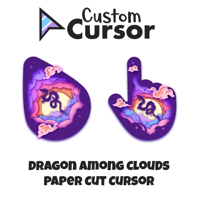Dragon Among Clouds Paper Cut курсор пак – Custom Cursor