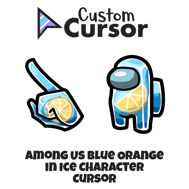 Among Us Blue Orange in Ice Character cursor – Custom Cursor