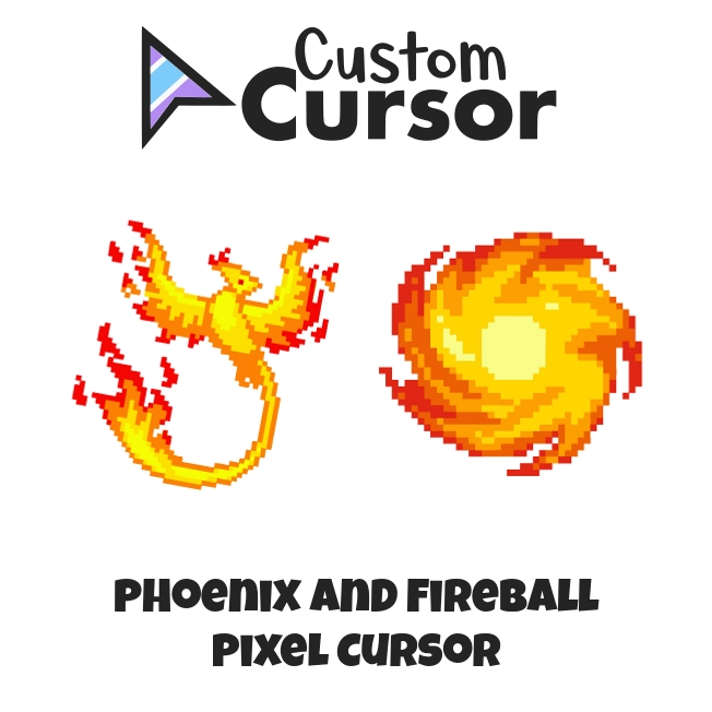 Phoenix and Fireball Pixel cursor – Custom Cursor