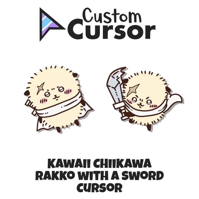 Kawaii Chiikawa Rakko with a Sword cursor – Custom Cursor
