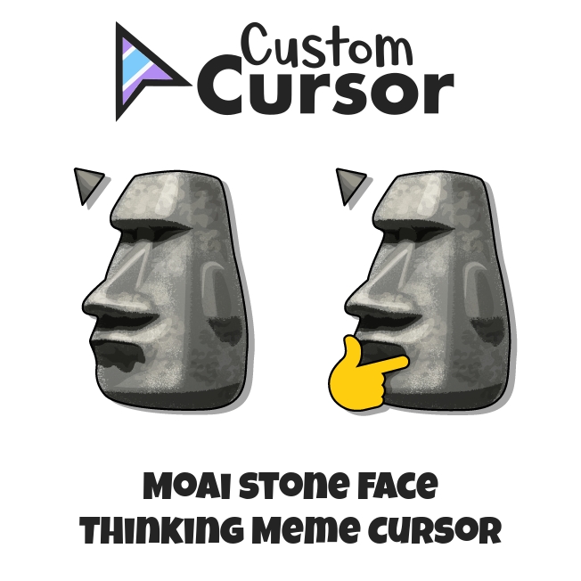 Moai Stone Face Thinking Meme cursor – Custom Cursor