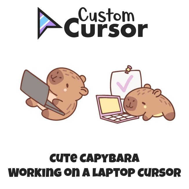 Cute Capybara Working on a Laptop cursor – Custom Cursor