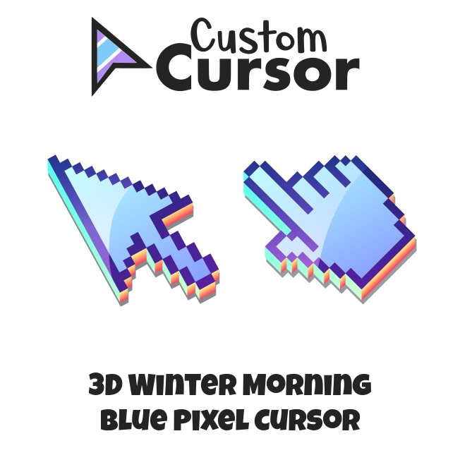 3D Winter Morning Blue Pixel cursor – Custom Cursor