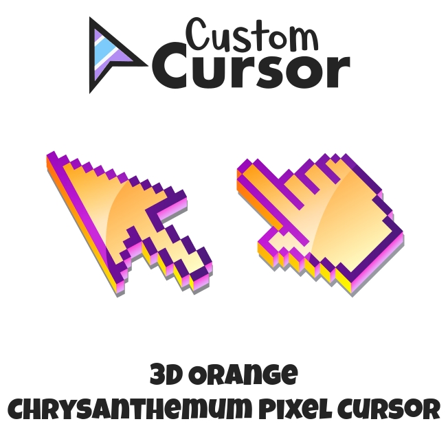 3D Orange Chrysanthemum Pixel cursor – Custom Cursor