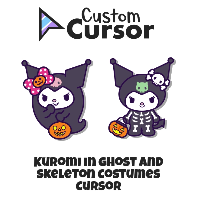 Kuromi en Costumes de Fantôme et de Squelette Curseur – Custom Cursor