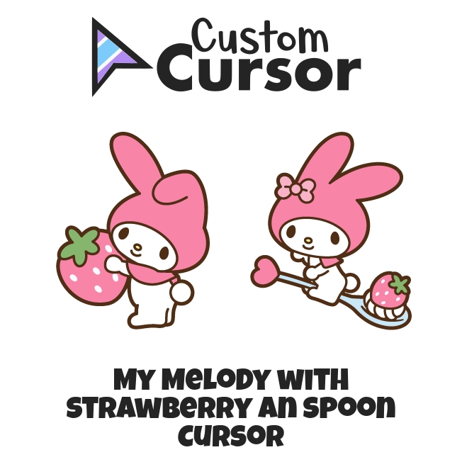 My Melody with Strawberry and Spoon cursor – Custom Cursor