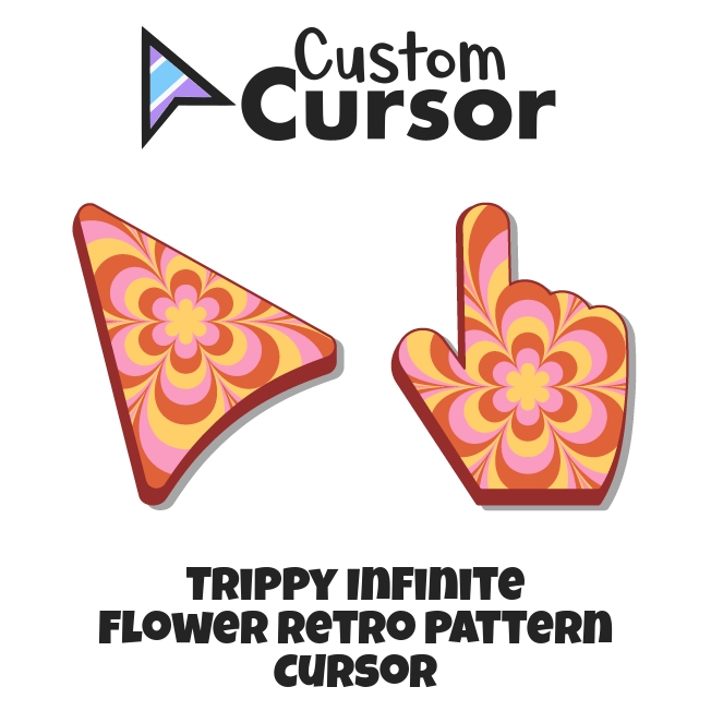 Trippy Infinite Flower Retro Pattern cursor – Custom Cursor