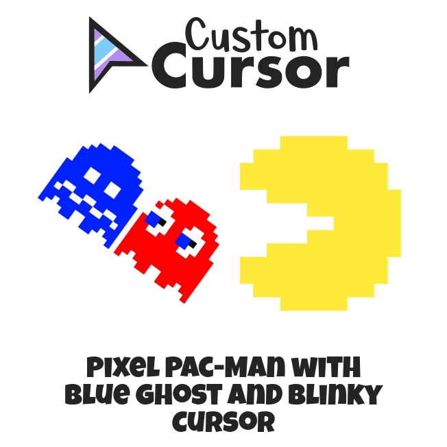 Pixel Pac-Man con Fantasma Azul y Blinky cursor – Custom Cursor