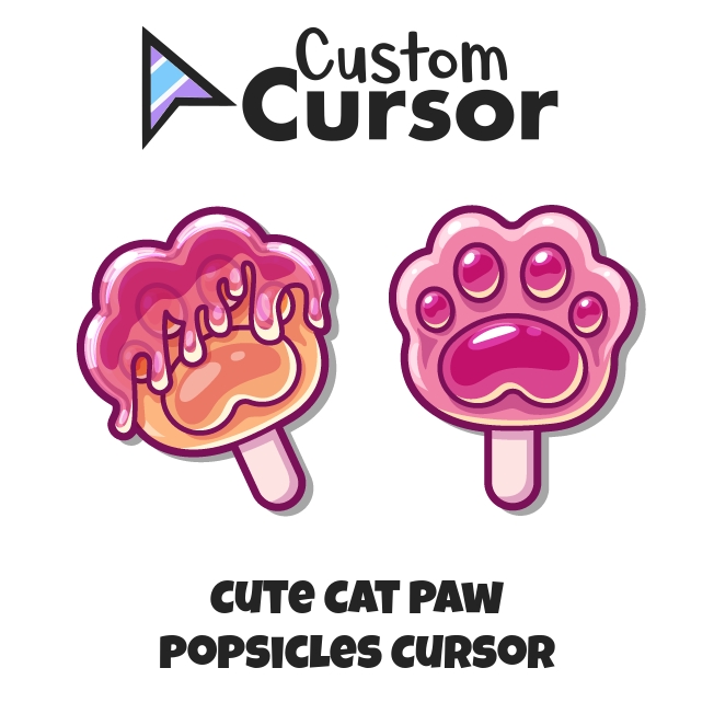 Cute Cat Paw Popsicles cursor – Custom Cursor