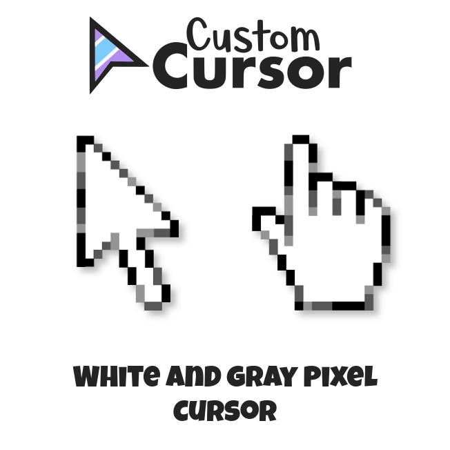 White and Gray Pixel cursor – Custom Cursor