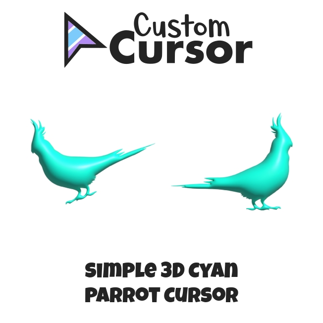 Simple 3D Cyan Parrot cursor – Custom Cursor