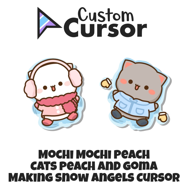 Mochi Mochi Peach Cats Peach and Goma Making Snow Angels cursor ...
