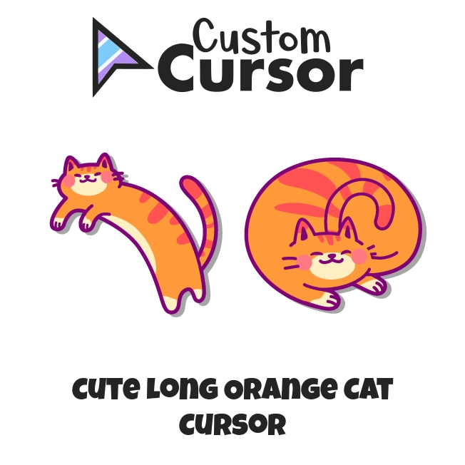 Cute Long Orange Cat cursor – Custom Cursor