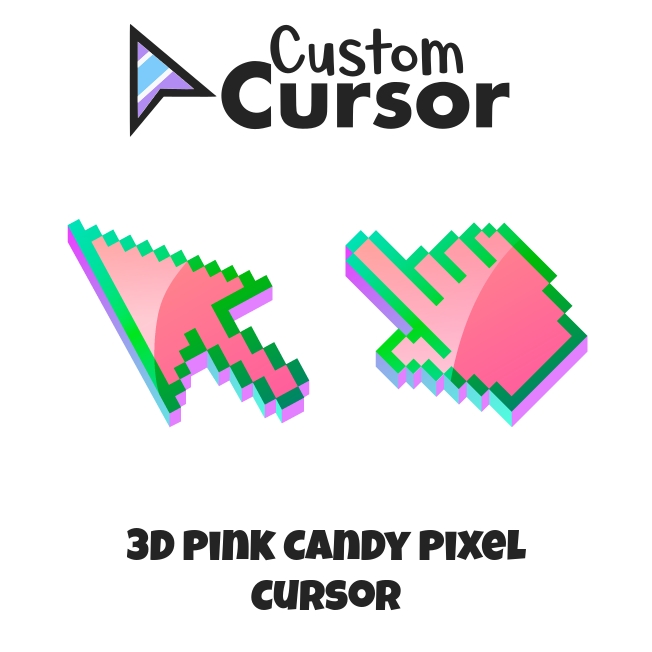 3D Pink Candy Pixel cursor – Custom Cursor