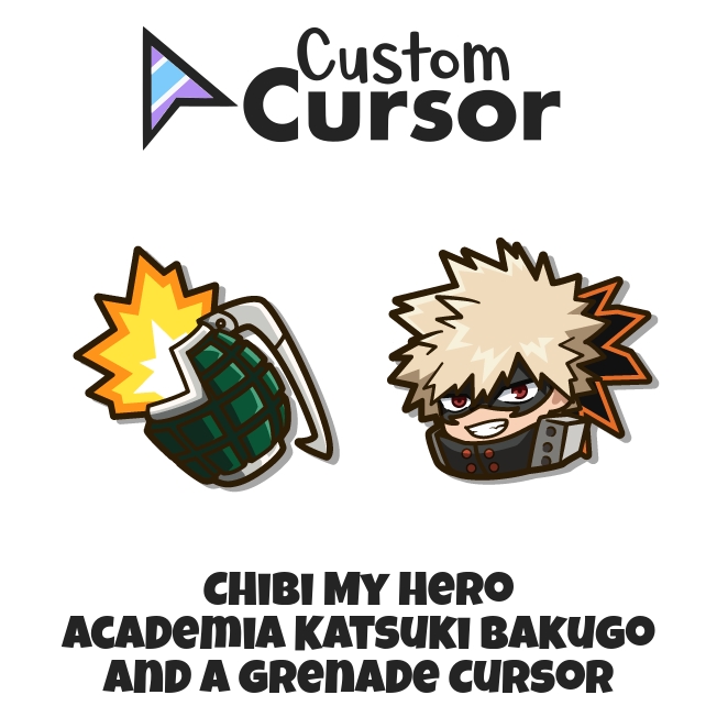 Chibi My Hero Academia Katsuki Bakugo and a Grenade cursor – Custom Cursor
