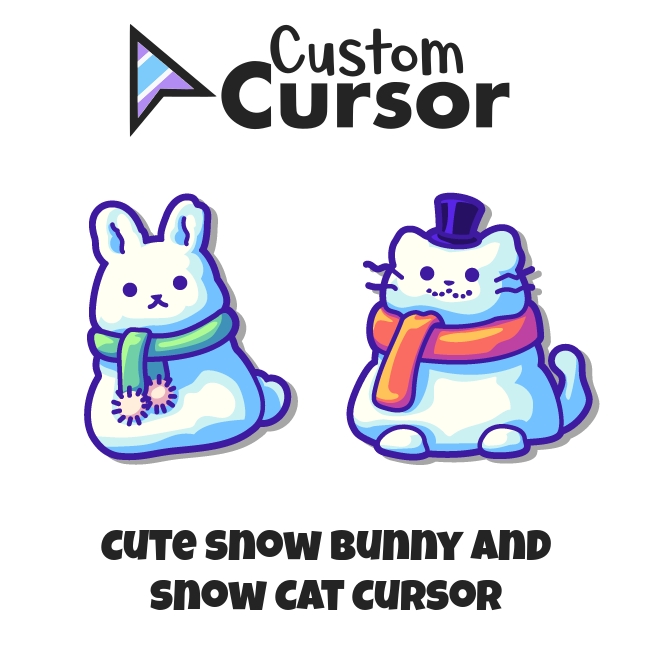 Cute Snow Bunny and Snow Cat cursor – Custom Cursor