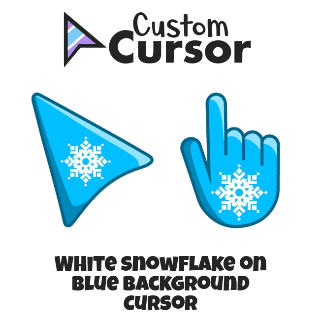 White Snowflake on Blue Background cursor – Custom Cursor