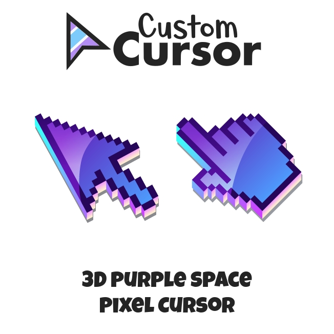 3D Purple Space Pixel cursor – Custom Cursor