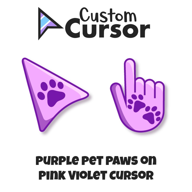 Purple Pet Paws on Pink Violet cursor – Custom Cursor