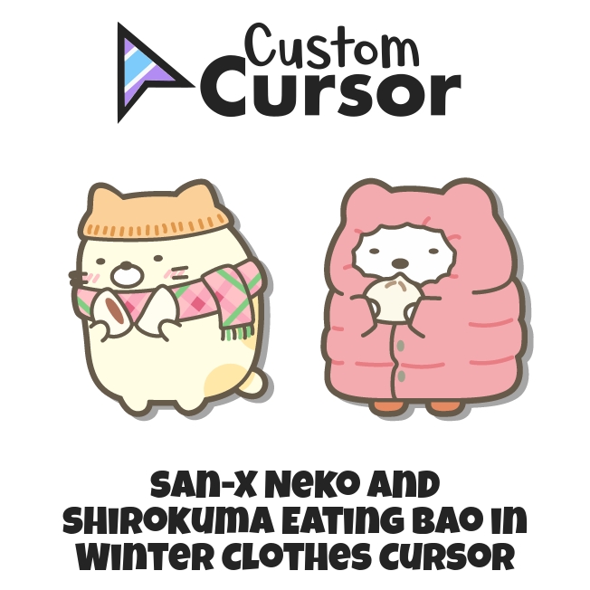 San-X Neko and Shirokuma Eating Bao in Winter Clothes cursor – Custom ...
