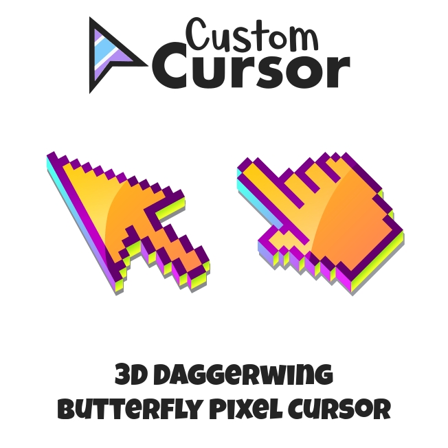 3D Mariposa Marpesia Pixel cursor – Custom Cursor