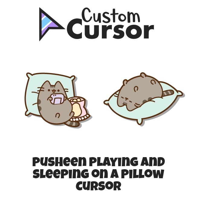 Pusheen Jugando y Durmiendo en una Almohada cursor – Custom Cursor