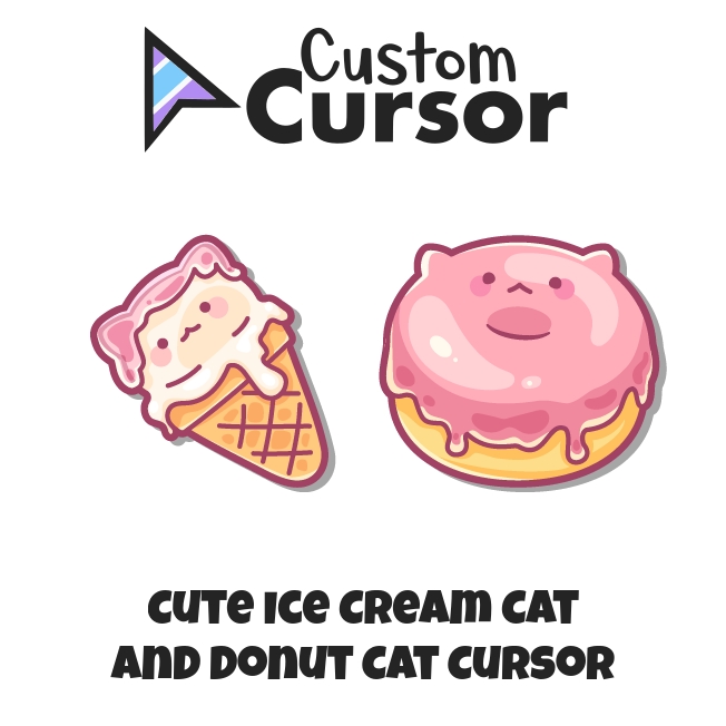 Cute Ice Cream Cat and Donut Cat курсор пак – Custom Cursor