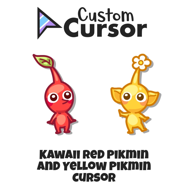Kawaii Red Pikmin and Yellow Pikmin cursor – Custom Cursor