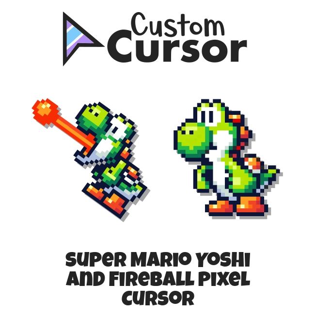 Super Mario Yoshi and Fireball Pixel cursor – Custom Cursor