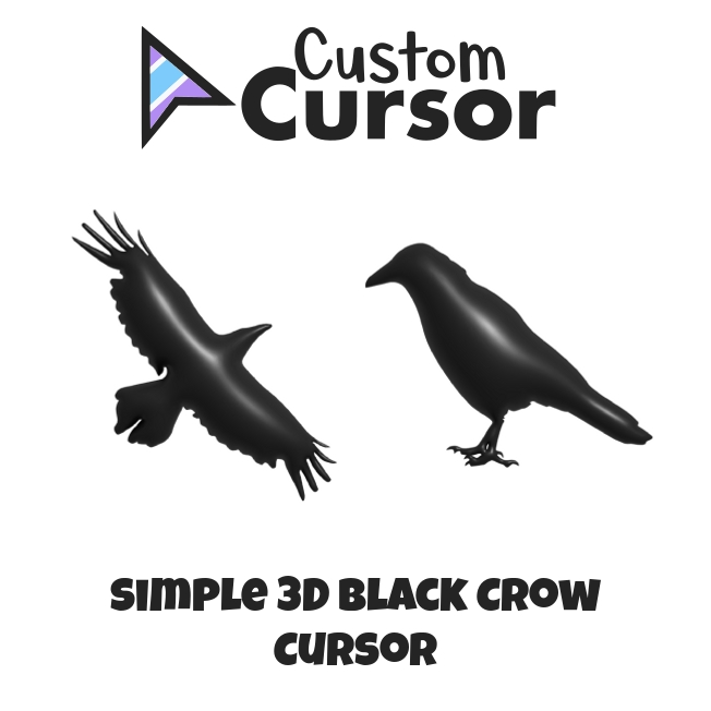 Simple 3D Black Crow cursor – Custom Cursor