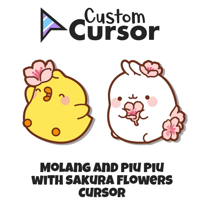 Molang et Piu Piu avec des Fleurs de Cerisier Curseur – Custom Cursor