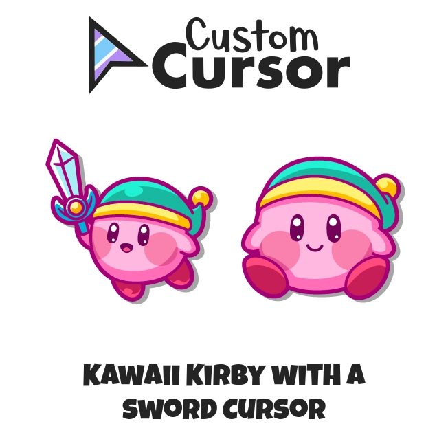 Kawaii Kirby with a Sword cursor – Custom Cursor