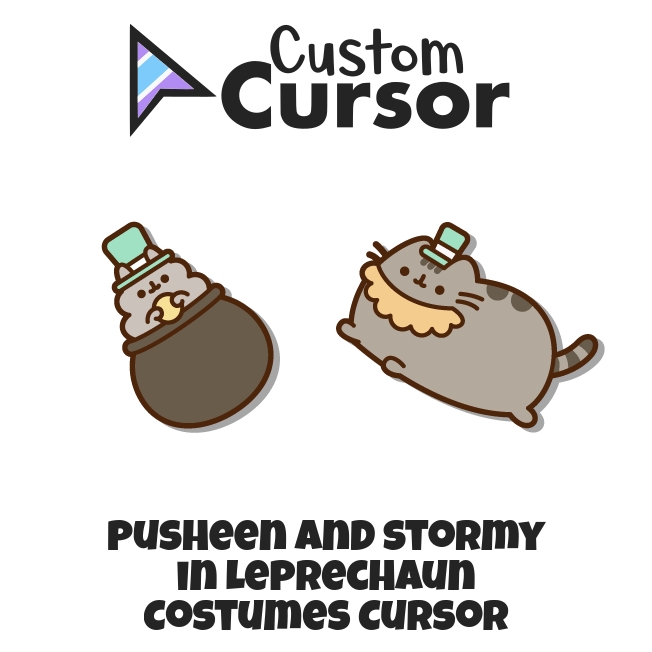 Pusheen and Stormy in Leprechaun Costumes cursor – Custom Cursor