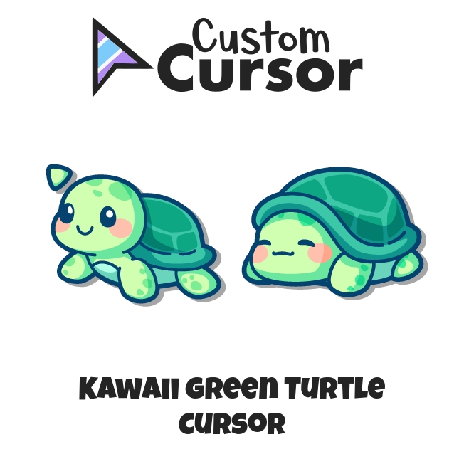 Kawaii Green Turtle cursor – Custom Cursor