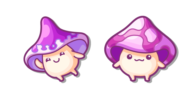 Kawaii Walking Mushrooms cursor – Custom Cursor