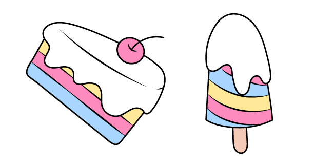 VSCO Girl Rainbow Cake and Ice Cream cursor – Custom Cursor