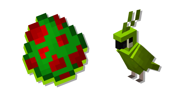 Minecraft Green Parrot and Parrot Spawn Egg курсор пак – Custom Cursor