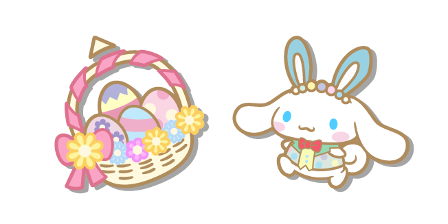 Sanrio Cinnamoroll with Bunny Ears and Easter Basket cursor – Custom Cursor