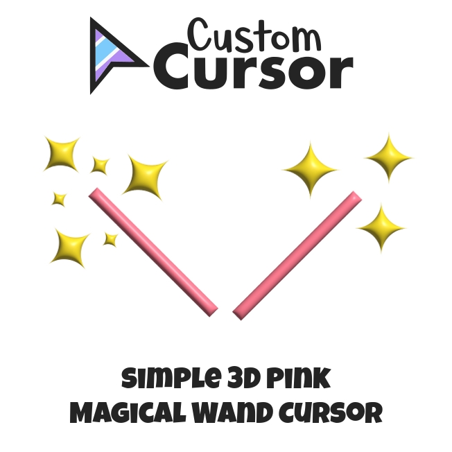 Simple 3D Pink Magical Wand cursor – Custom Cursor