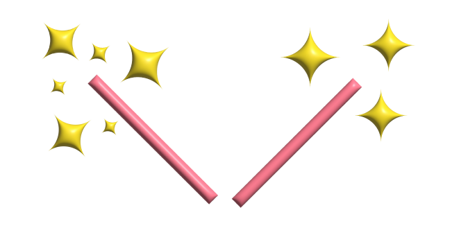 Simple 3D Pink Magical Wand cursor – Custom Cursor