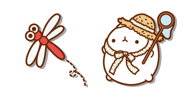 Molang Atrapando una Libélula con su Red Para Mariposas cursor – Custom ...