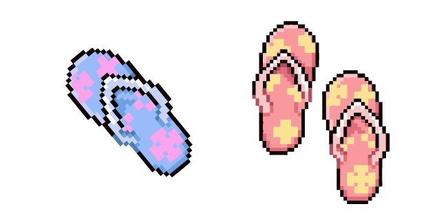 Colorful Flip Flops Pixel cursor – Custom Cursor