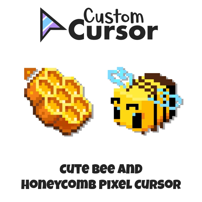 Cute Bee and Honeycomb Pixel cursor – Custom Cursor