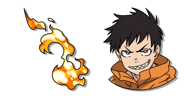 Fire Force Shinra Kusakabe and a Flame cursor – Custom Cursor