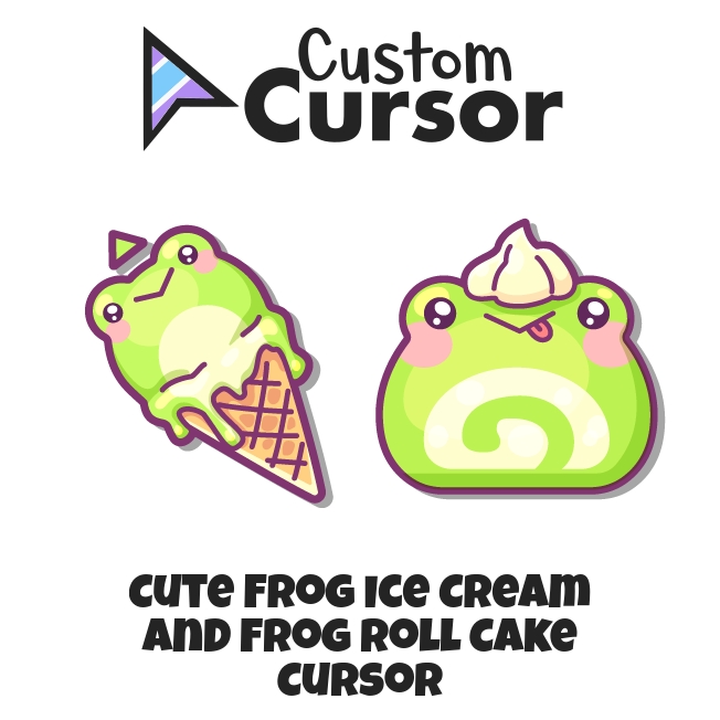 Cute Frog Ice Cream and Frog Roll Cake cursor – Custom Cursor