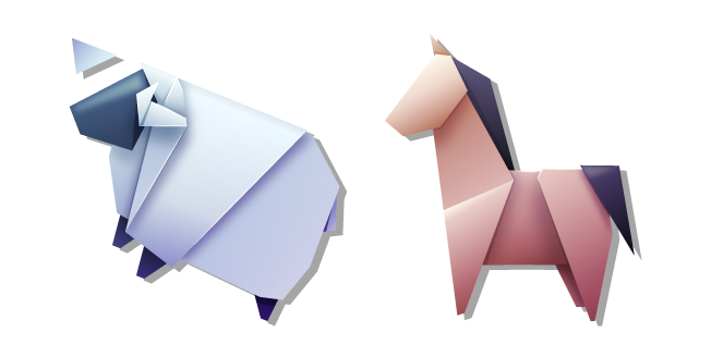 Origami Sheep and Horse cursor – Custom Cursor