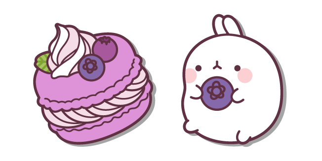 Molang y un Macarrón de Arándanos cursor – Custom Cursor