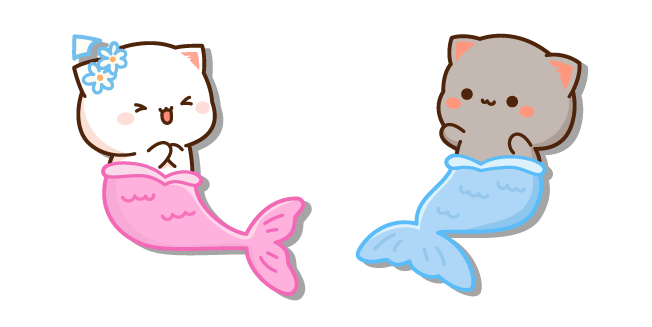 Mochi Mochi Peach Cats Peach and Goma Mermaids cursor – Custom Cursor