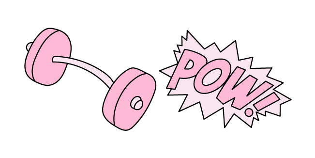 VSCO Girl Pink Barbell and POW Speech Bubble cursor – Custom Cursor