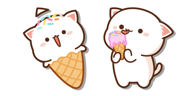 Mochi Mochi Peach Cat y Helado cursor – Custom Cursor